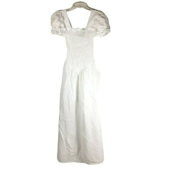 Sleeper | Dresses | Sleeper Womens Belle Linen Midi Dress Small White ...